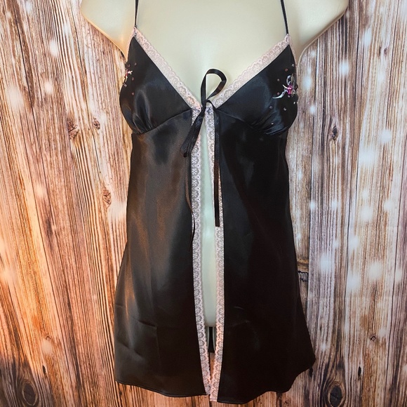 Victoria's Secret | Intimates & Sleepwear | Vs Black Nighty With Black ...
